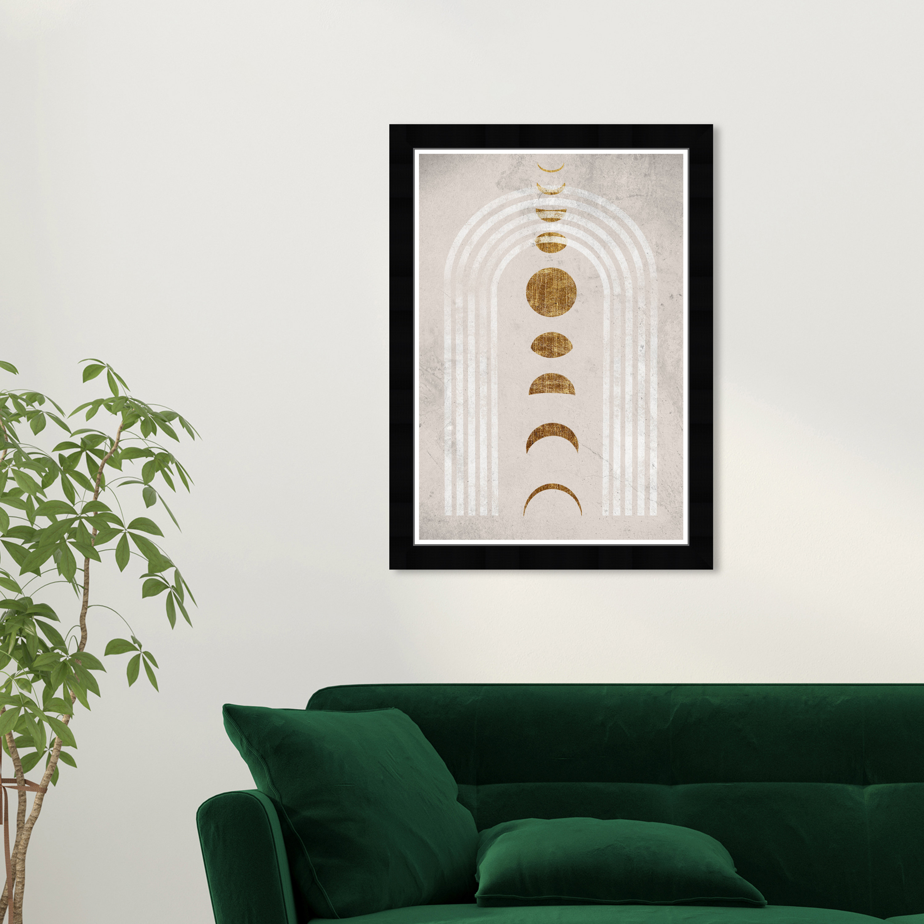 Latitude Run® Lunar Cycle Gold, Boho Lunar Cycle Modern White - Picture ...