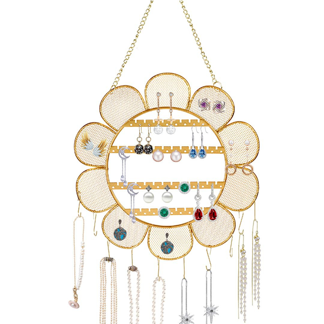 Mercer41 Flower Shaped Earring Holder Wall Mounted Earring Rack Hanging ...
