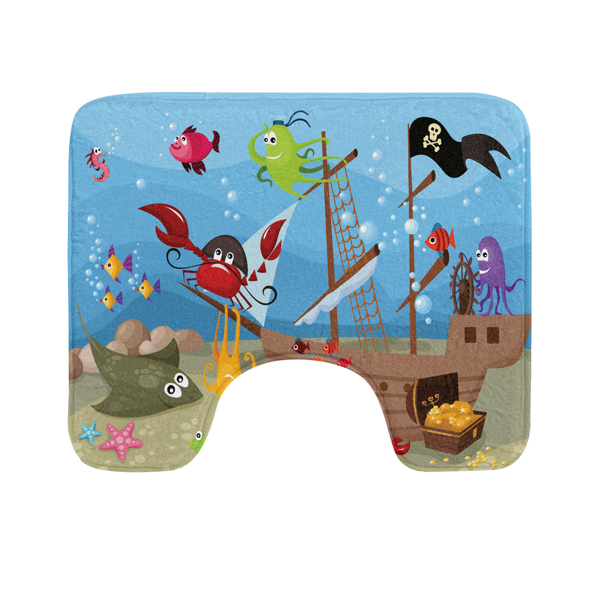 Fleur De Lis Living Pirate Toilet Mat U-Shape Bathroom Rug 20 ...