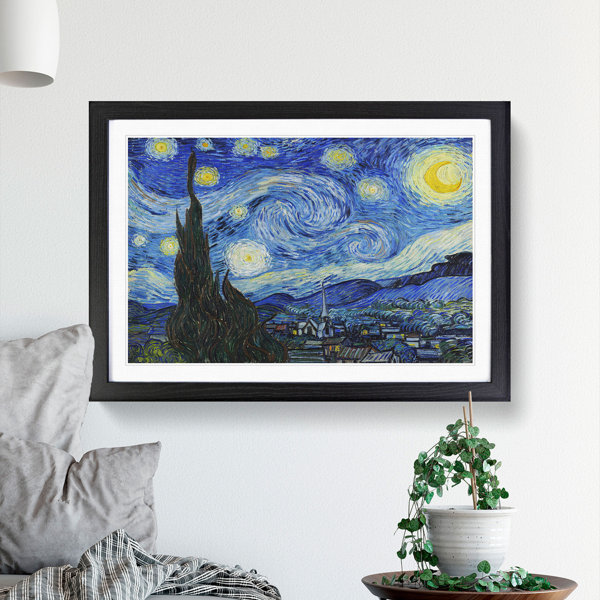 East Urban Home The Starry Night by Vincent Van Gogh - Picture Frame ...