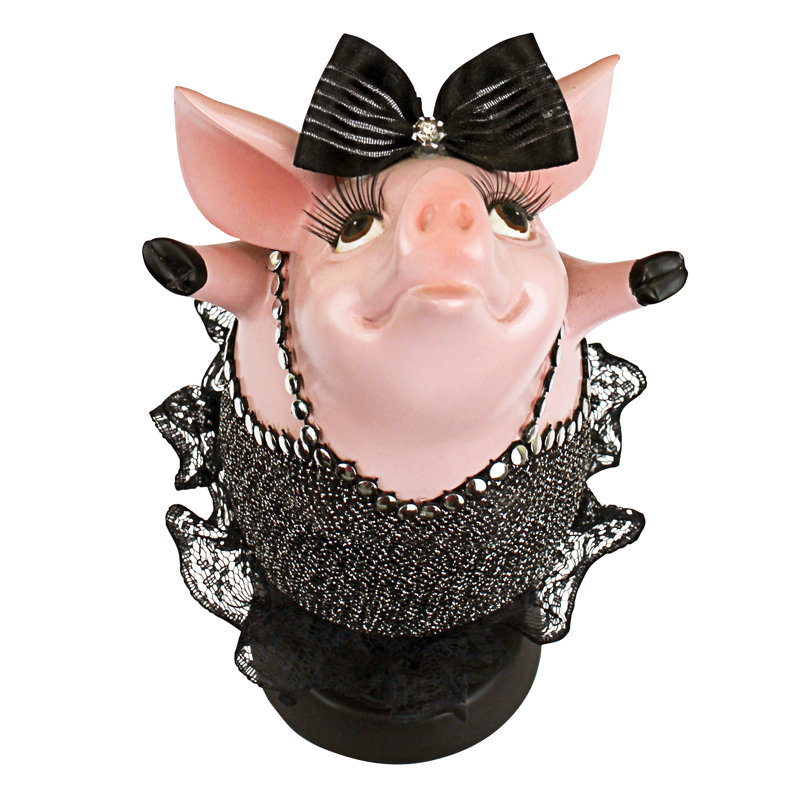 Design Toscano Hog Heaven Twinkle Toe Pig Figurine & Reviews | Wayfair