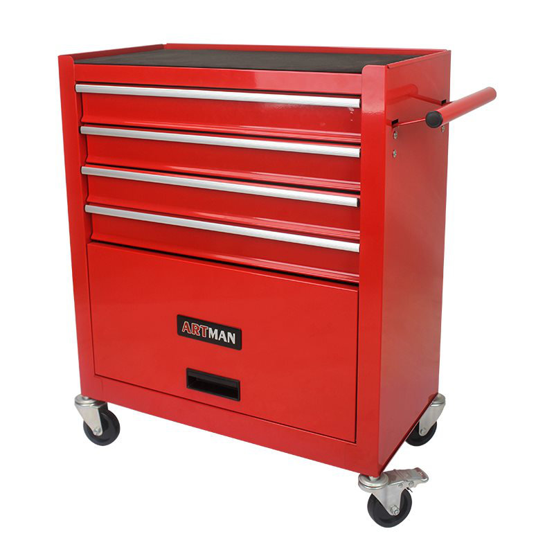 17 Stories 4 DRAWERS MULTIFUNCTIONAL RED TOOL CART WITH WHEELS | Wayfair