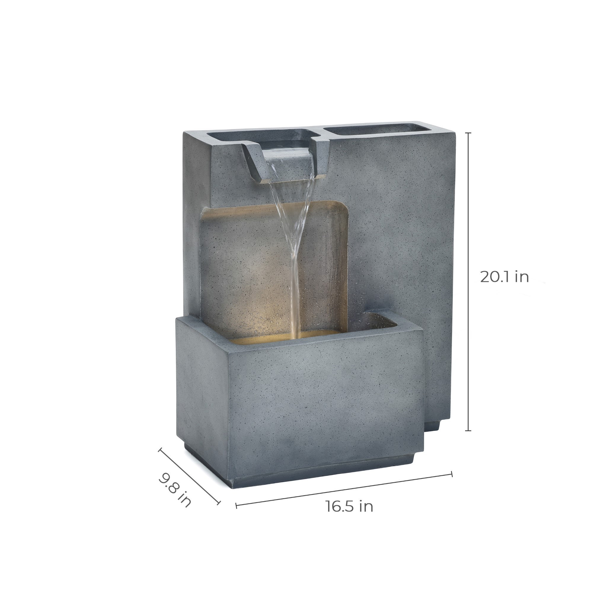 Brayden Studio® Cascading Gray with Speckled Black Rectangle 20-Inch ...