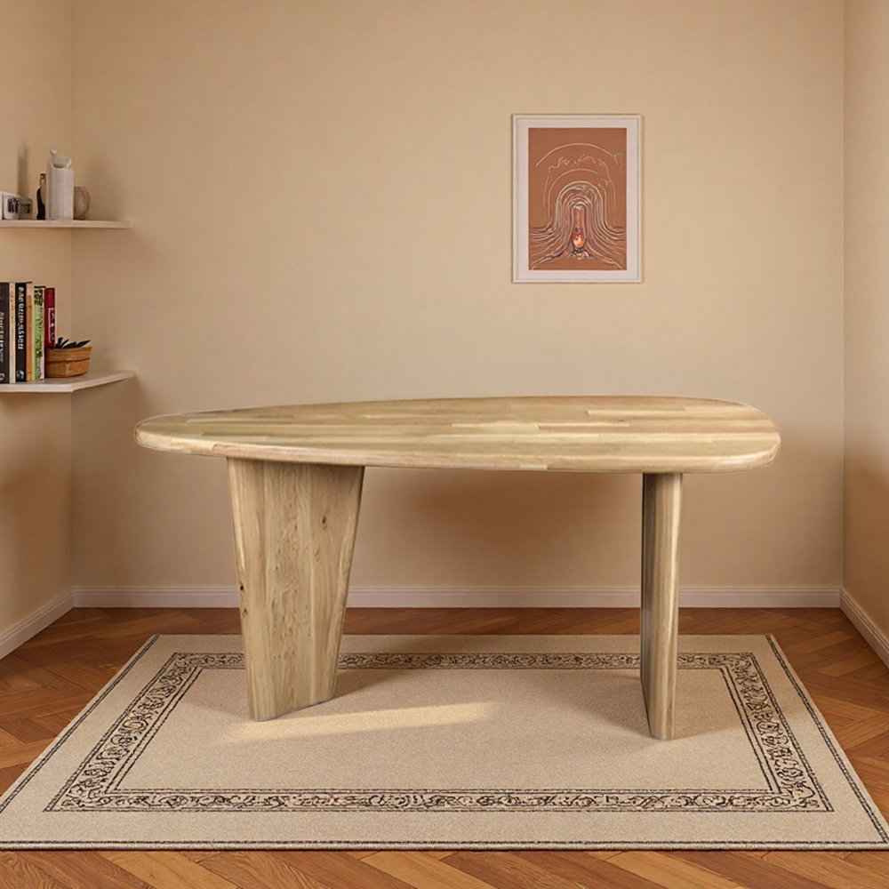 Loon Peak® Creative Design Natural Ash Wood Writing Desk | Wayfair