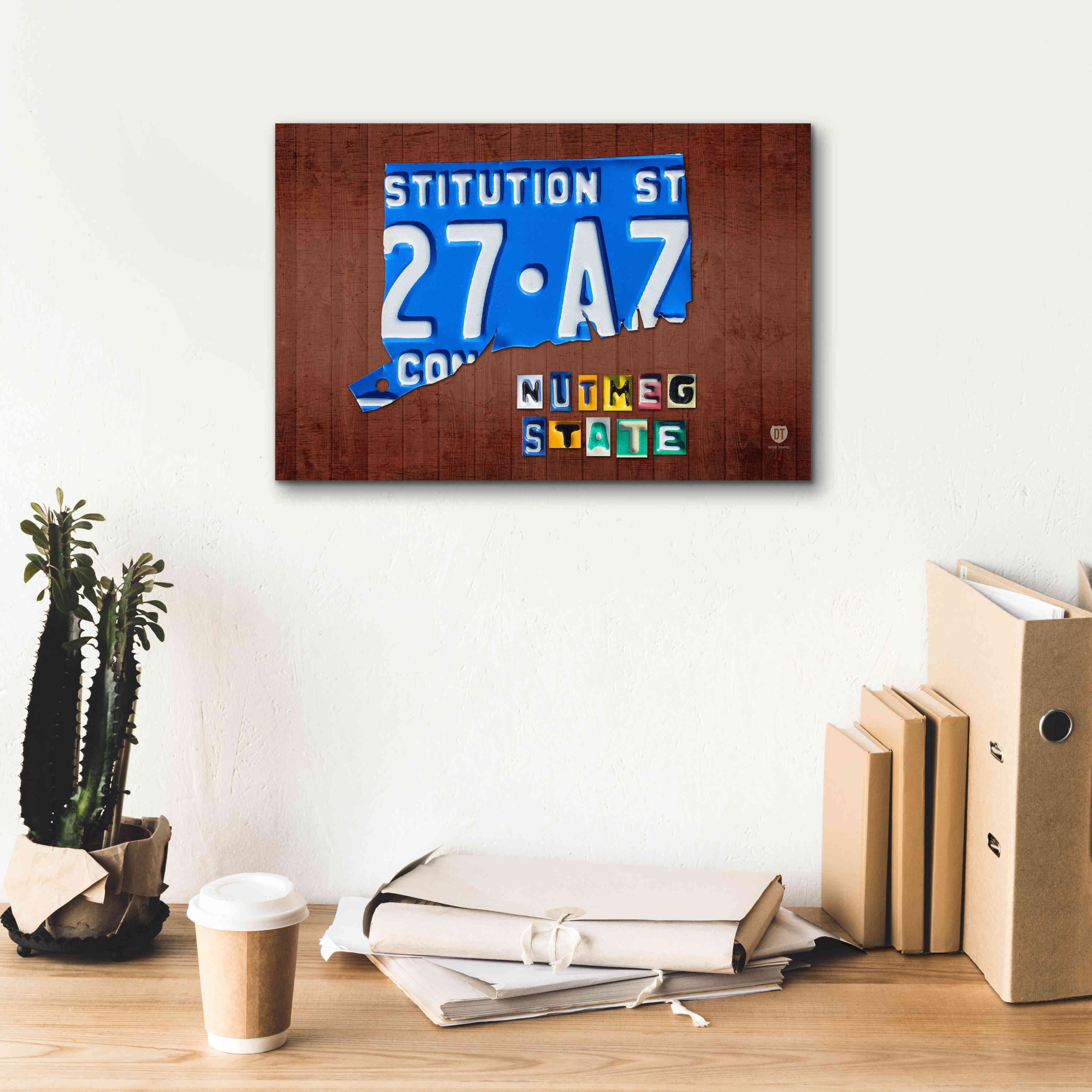 17 Stories " Connecticut License Plate Map " by Design Turnpike | Wayfair