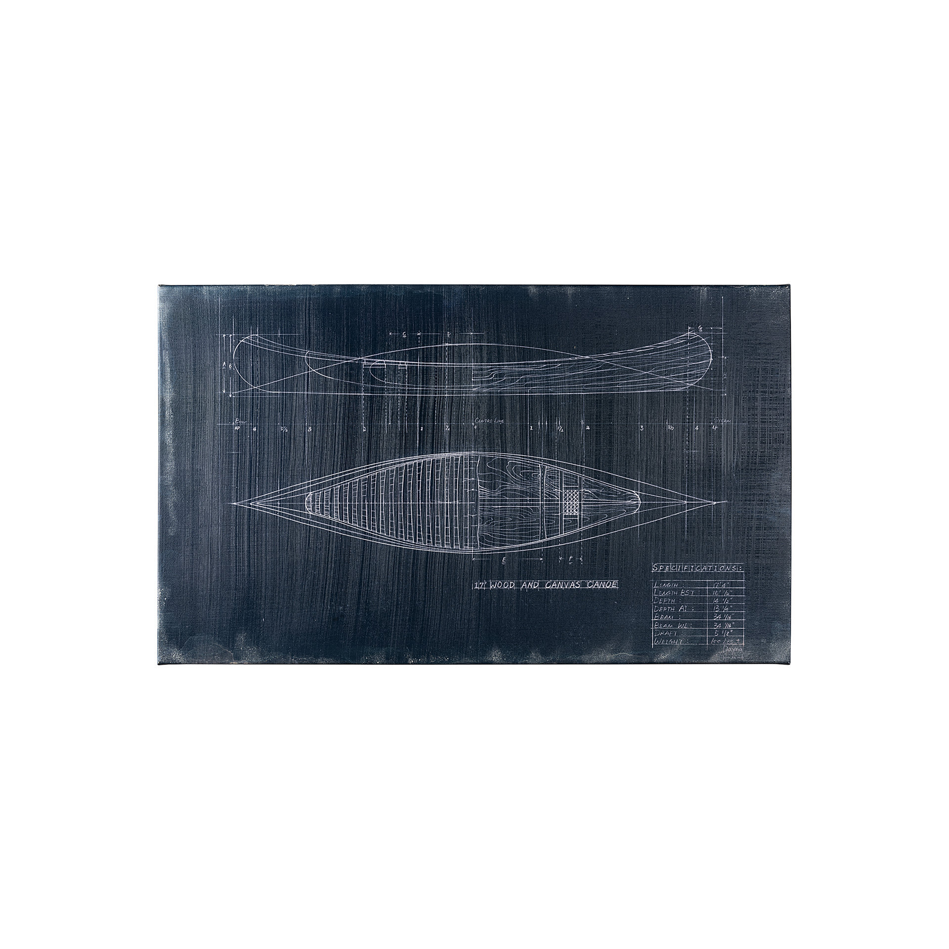 Longshore Tides Canoe Blueprint - Wrapped Canvas Print | Wayfair