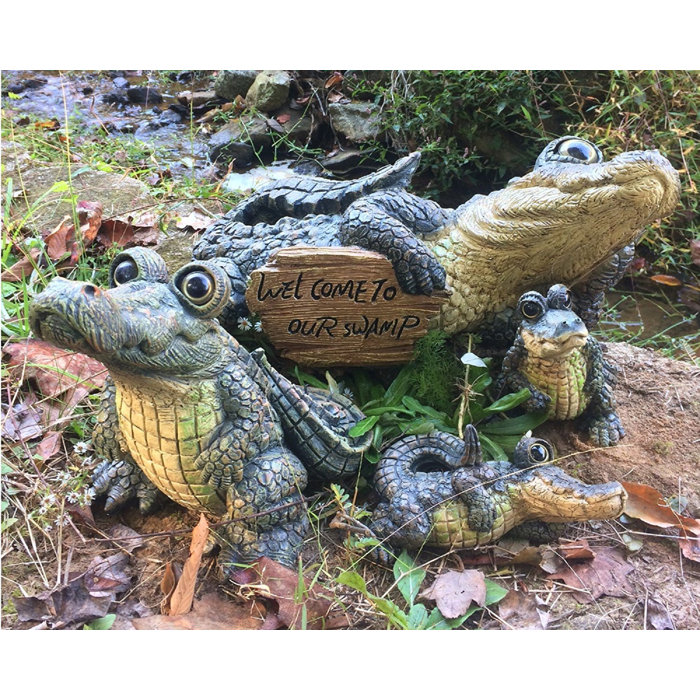 HomeStyles Whimsical Lying Gator the Alligator Garden Statue & Reviews ...