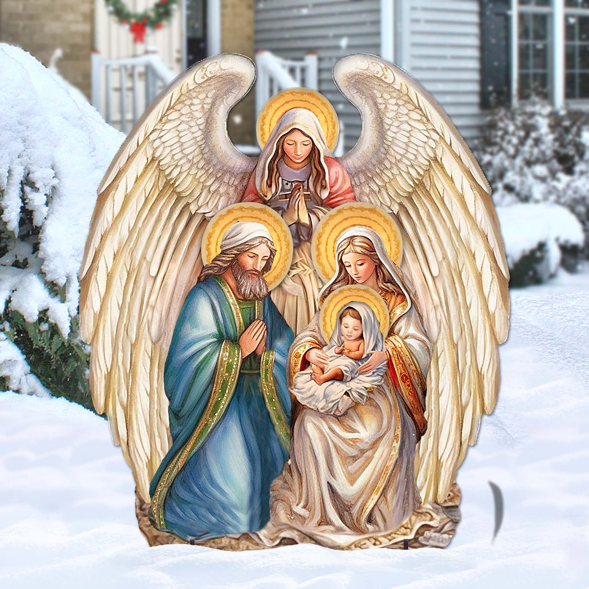 Designocracy Nativity with Angel Figurine | Wayfair