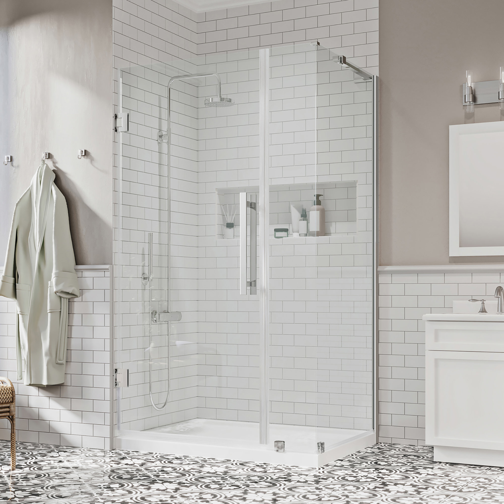 OVE Decors Panama 36 In. W X 36 In. D X 74 3/4 In. H Corner Frameless ...