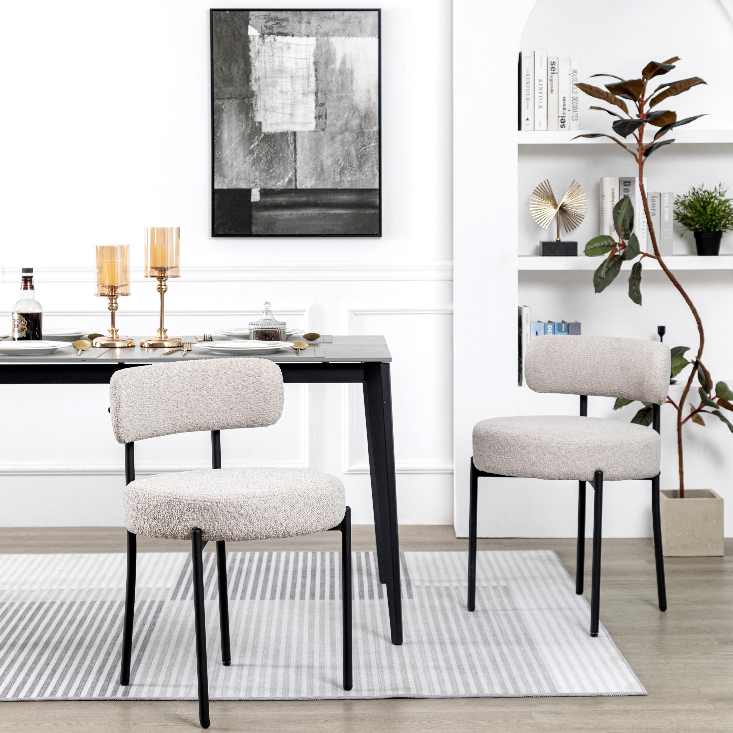George Oliver Modern Accent Chair, Upholstered Dining Chairs, Short ...