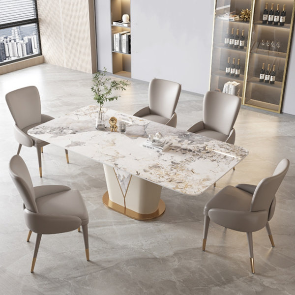 POWER HUT 7 - Piece Pedestal Dining Set | Wayfair