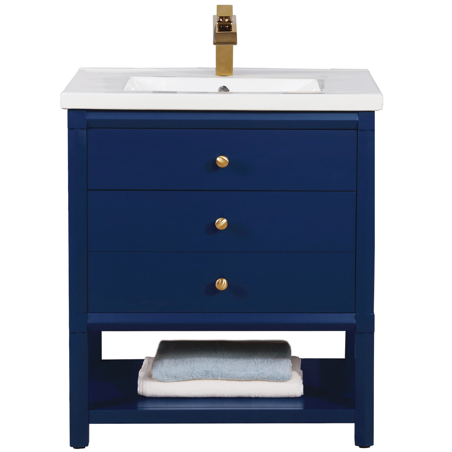 Longshore Tides Logan 30'' Single Bathroom Vanity with Porcelain Top ...