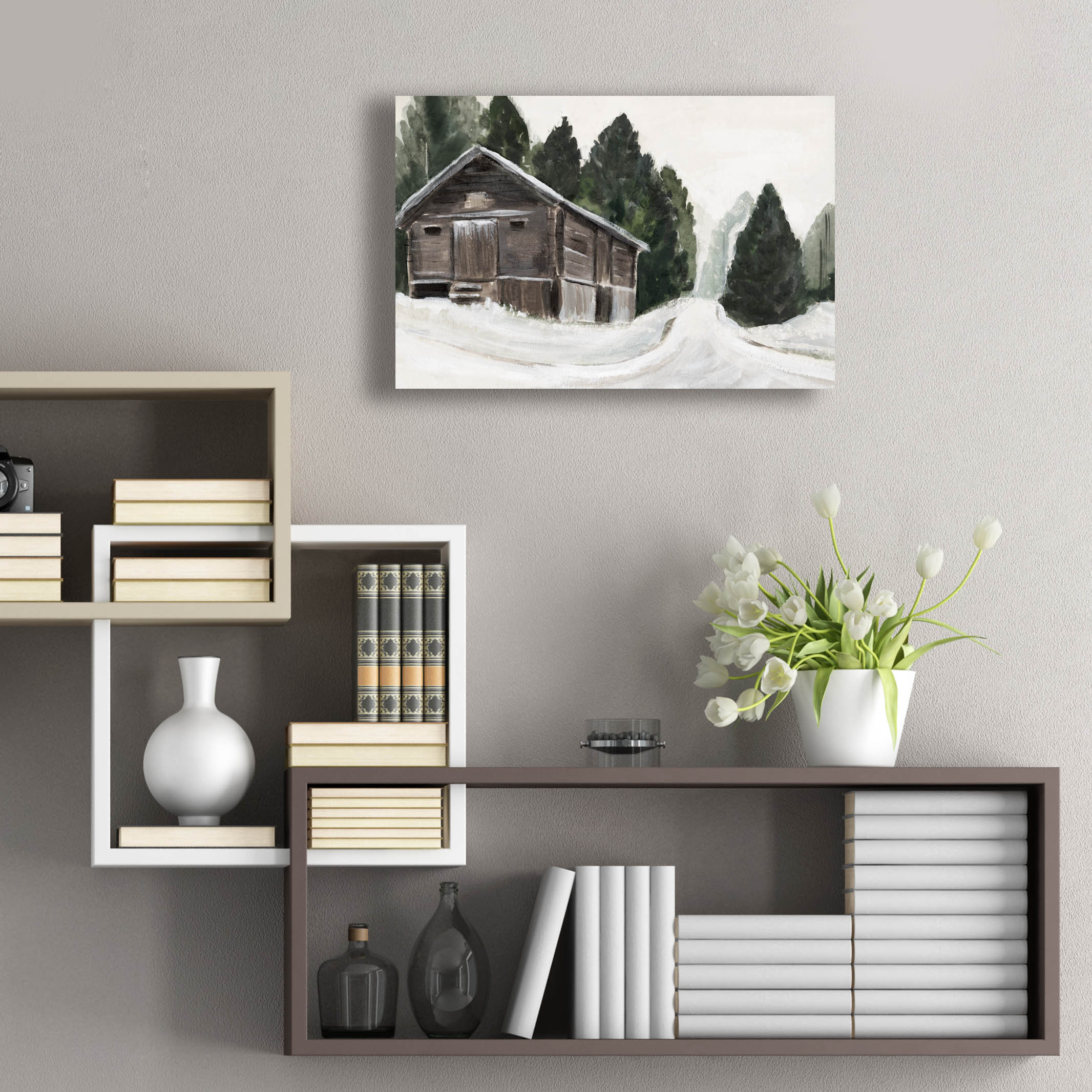 August Grove® 'Laura Gibson _winter Barn 1' by Annie Warren Acrylic ...