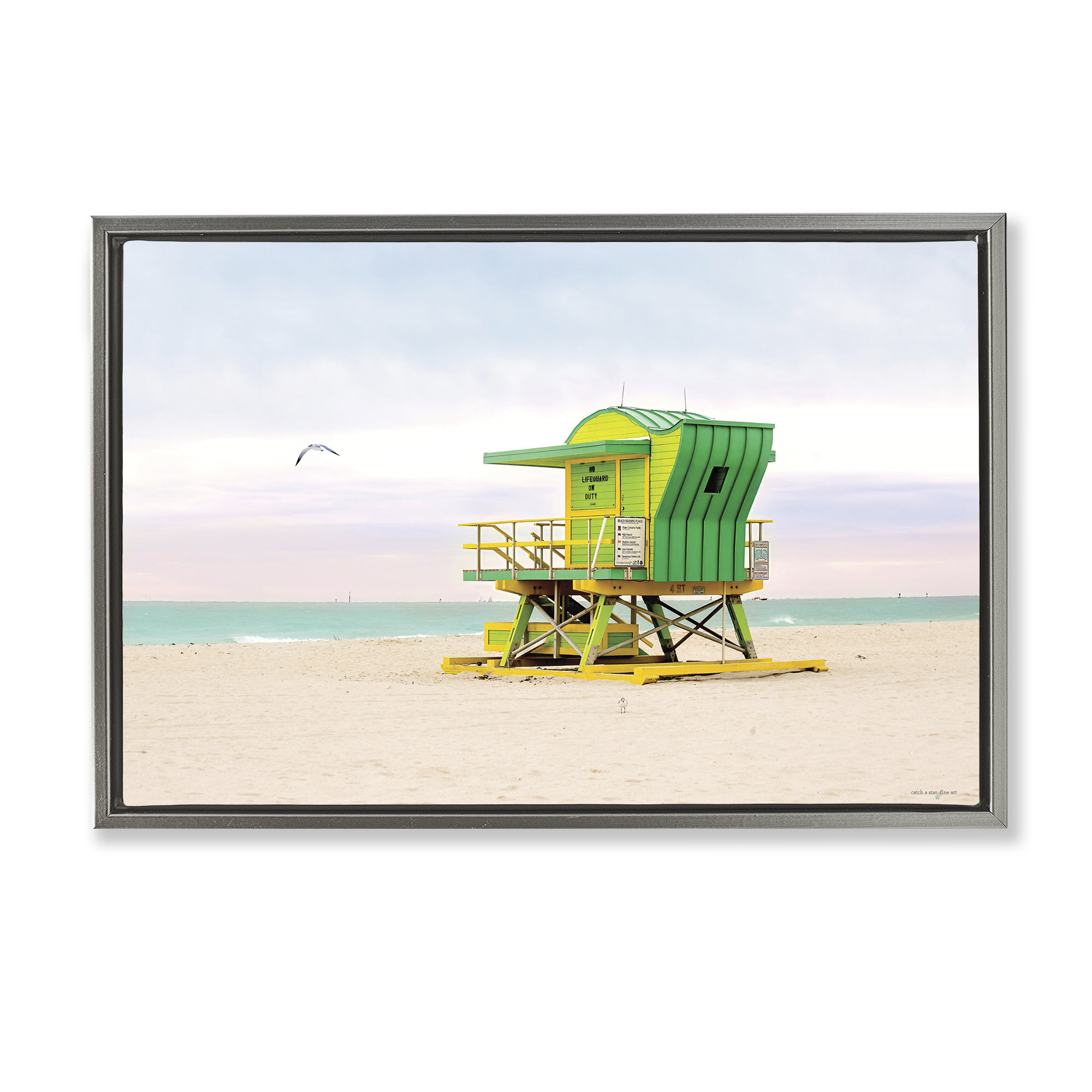 Dovecove Lime Green Lifeguard Hut Floating Frame, design by Seven Trees ...