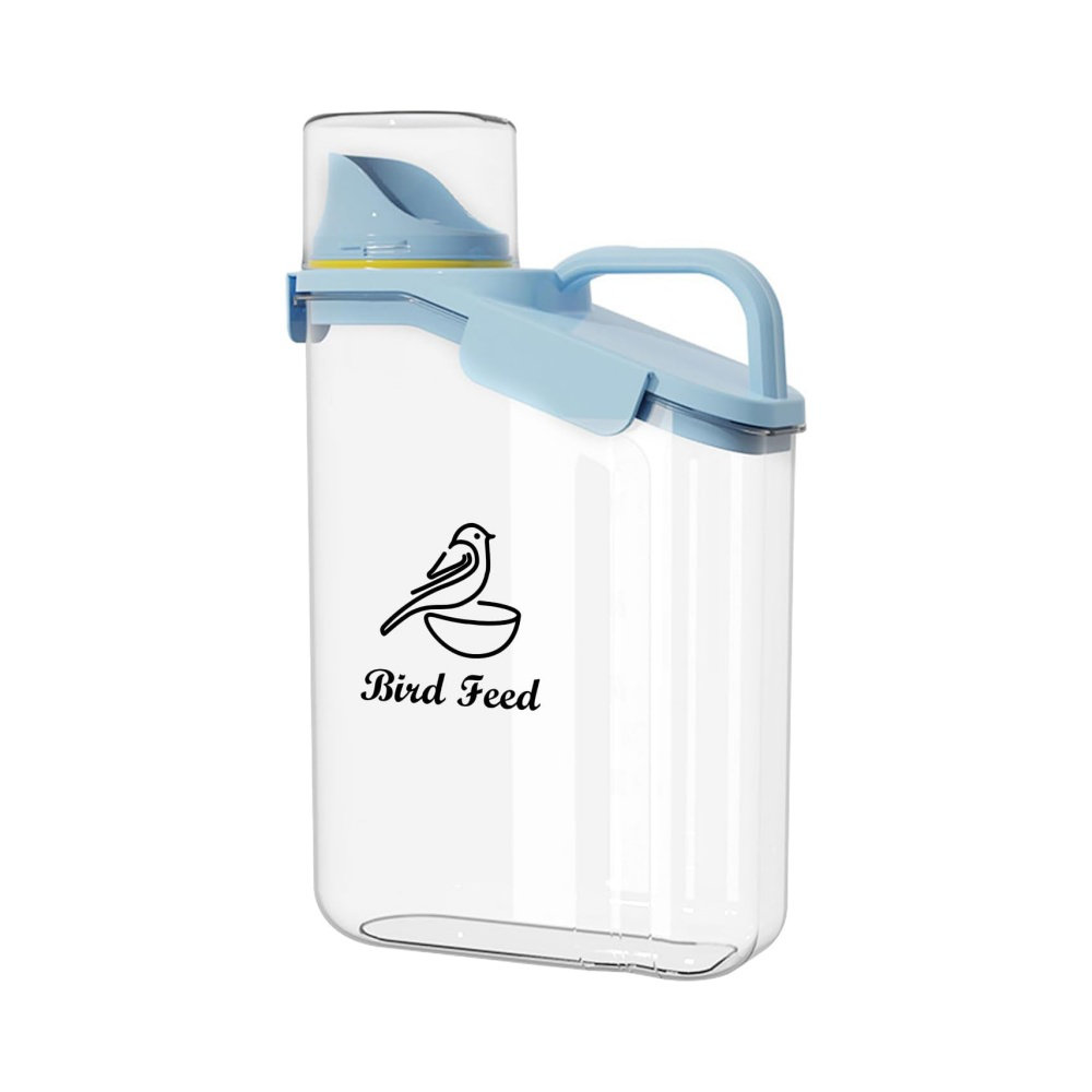 MAZITOL Bird Seed Storage Container Portable,with Measuring Cup,White ...