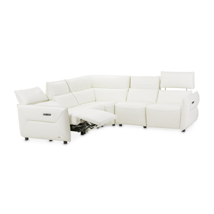 Michael Amini Mia Bella 5 - Piece Leather Power Reclining Sectional ...