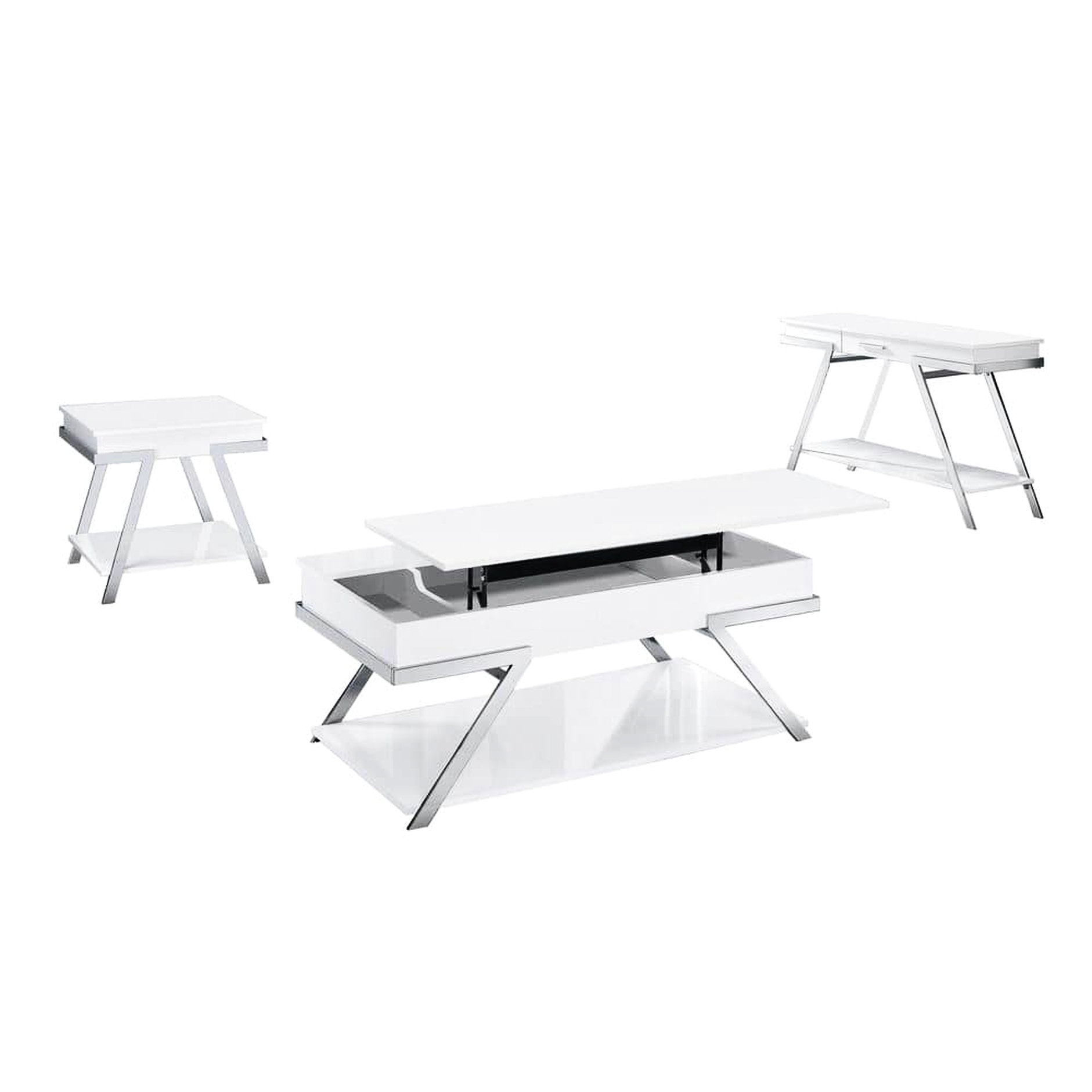 Latitude Run® Antique Style White End Table With Bearing Glides And ...