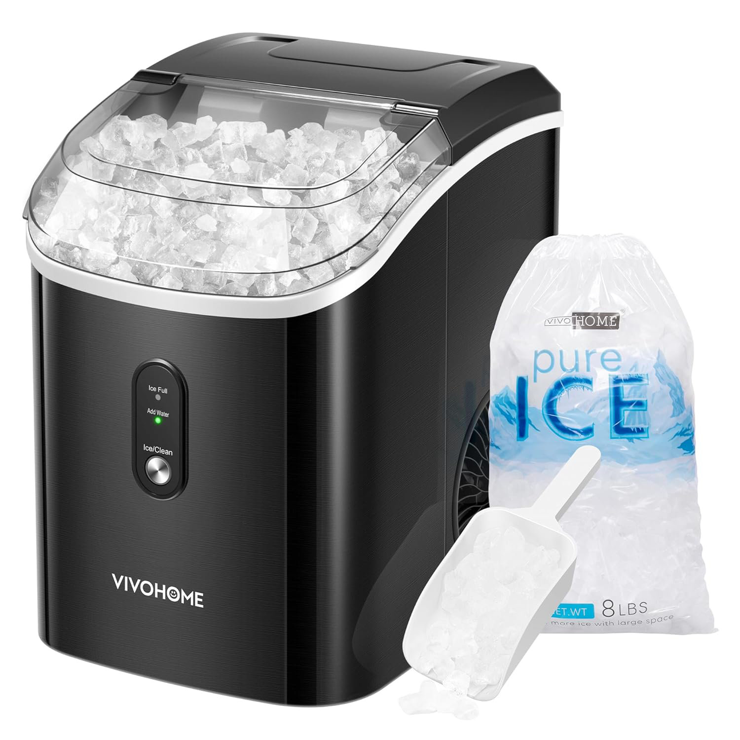 Vivohome 33 Lb. Daily Production Nugget Clear Ice Portable Ice Maker ...
