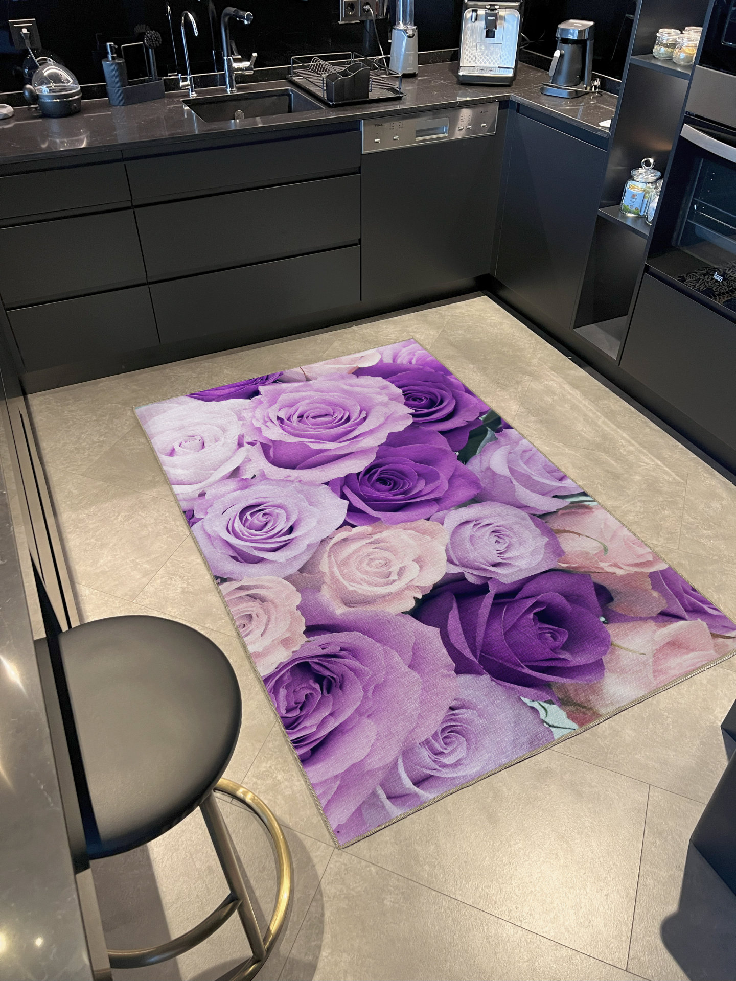 Hokku Designs Purple-Pink Themed Flower Rose Patterned Creative Modern ...