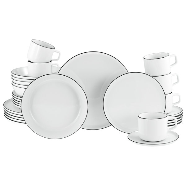 Creatable Chef Collection 30 Piece Porcelain Dinnerware Set - Service ...