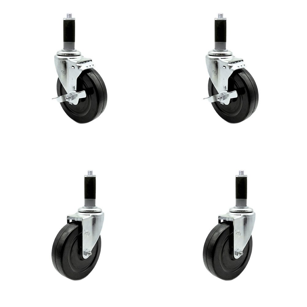 Service Caster 4 Piece Hard Rubber Caster Set | Wayfair