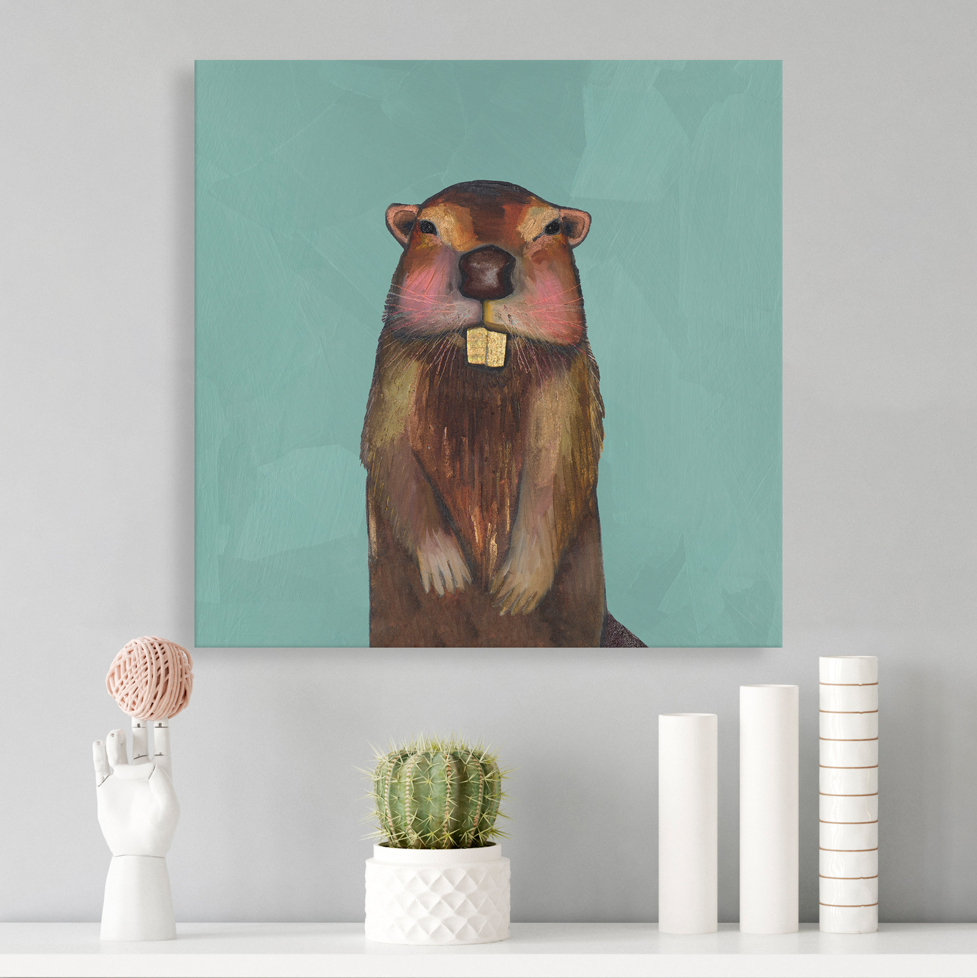 Millwood Pines Mr. Beaver by Eli Halpin - Wrapped Canvas Print | Wayfair