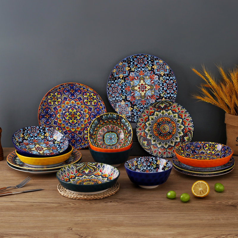 Bungalow Rose Bohemia 32 Piece Stoneware Dinnerware Set, Service For 8 ...