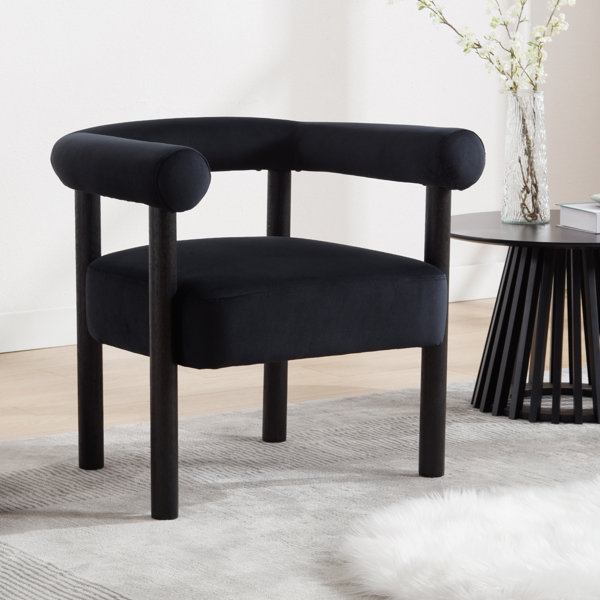 Latitude Run® Modern Upholstered Seat Armchair With Wooden Legs, Solid ...