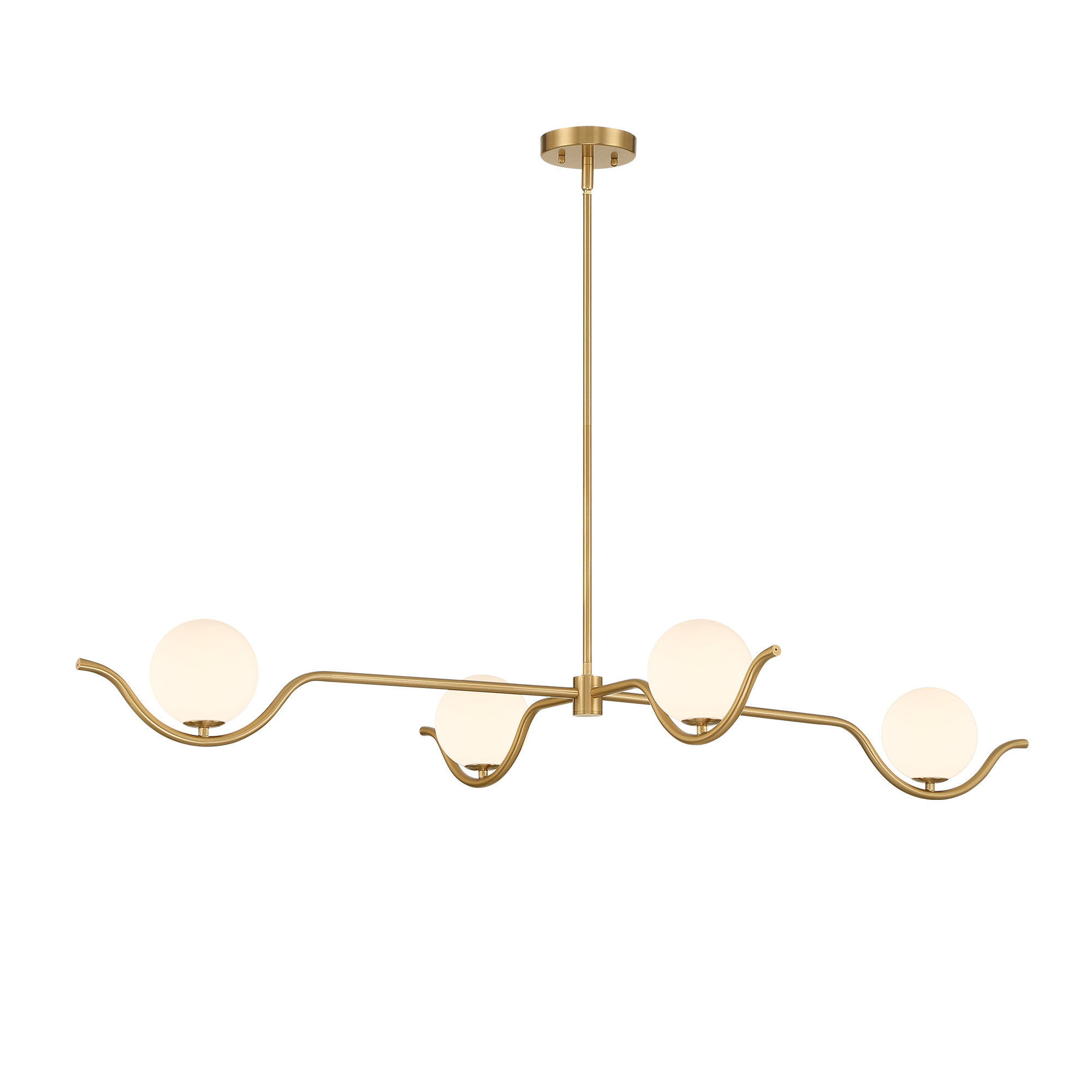Joss & Main Waveform 4 - Light Dimmable Brushed Gold Chandelier | Wayfair
