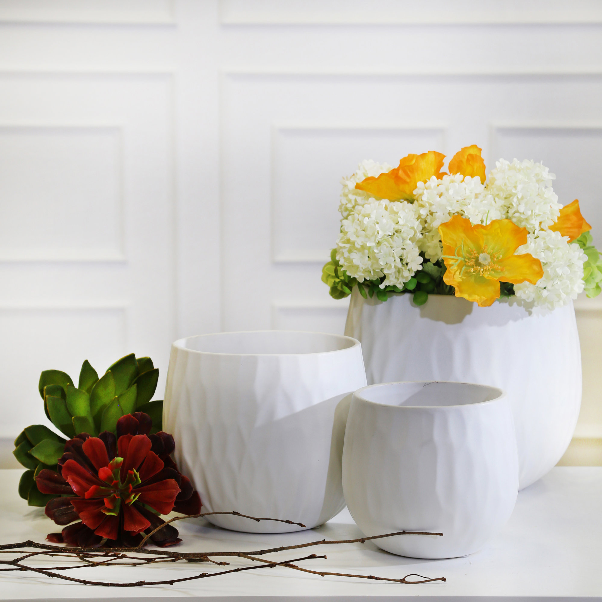 AllModern Franco 3-Piece Ceramic Pot Planter Set & Reviews - Wayfair Canada