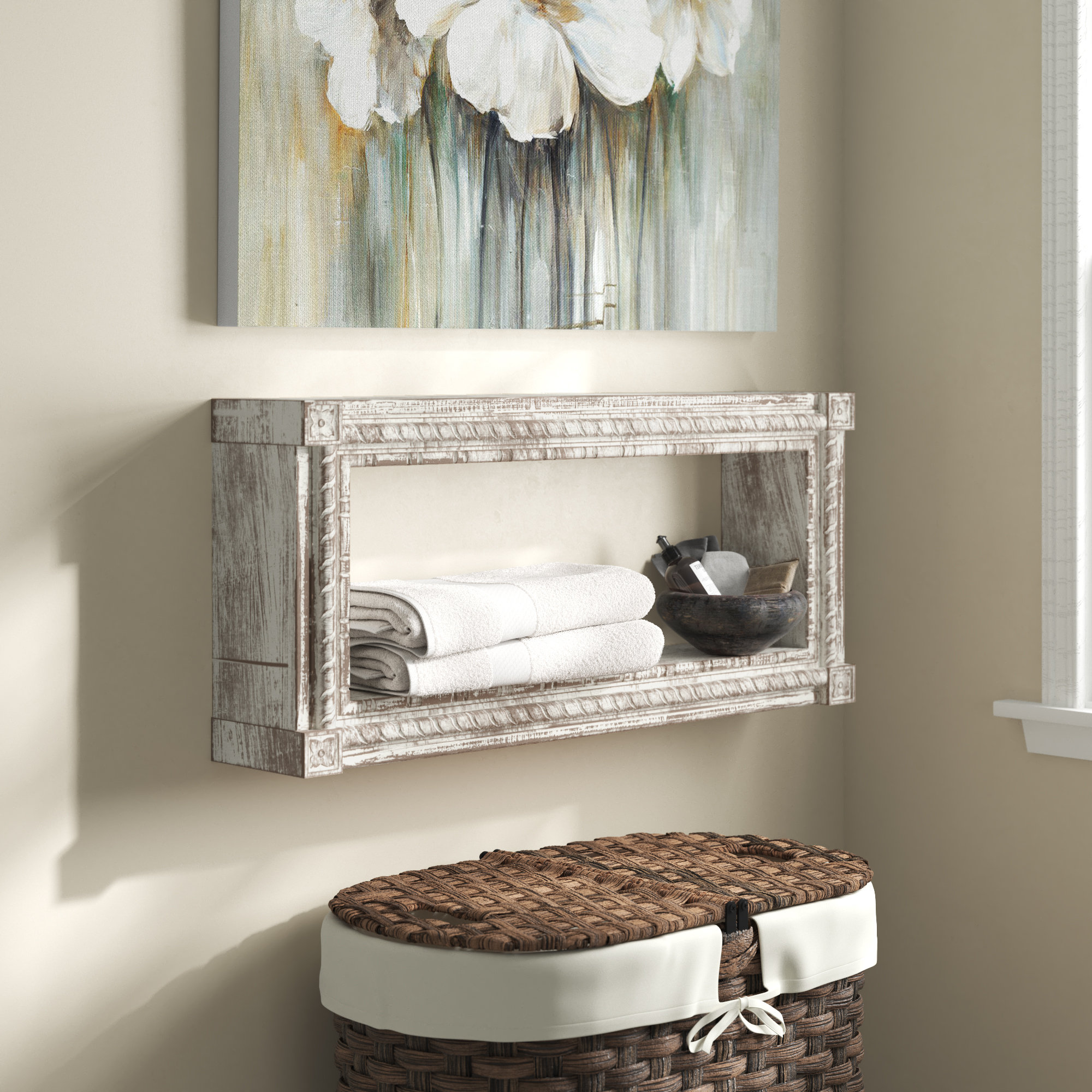 Kelly Clarkson Home Carissa Rectangular Mango Wood Wall Mounted Shelf ...