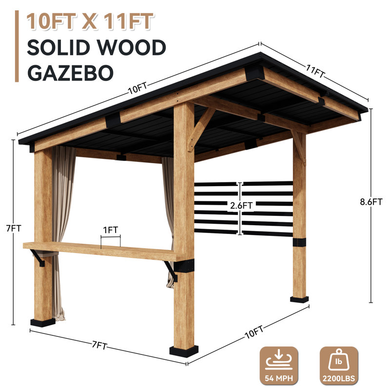 UPTIOT Cedar Wood Patio Gazebo | Wayfair