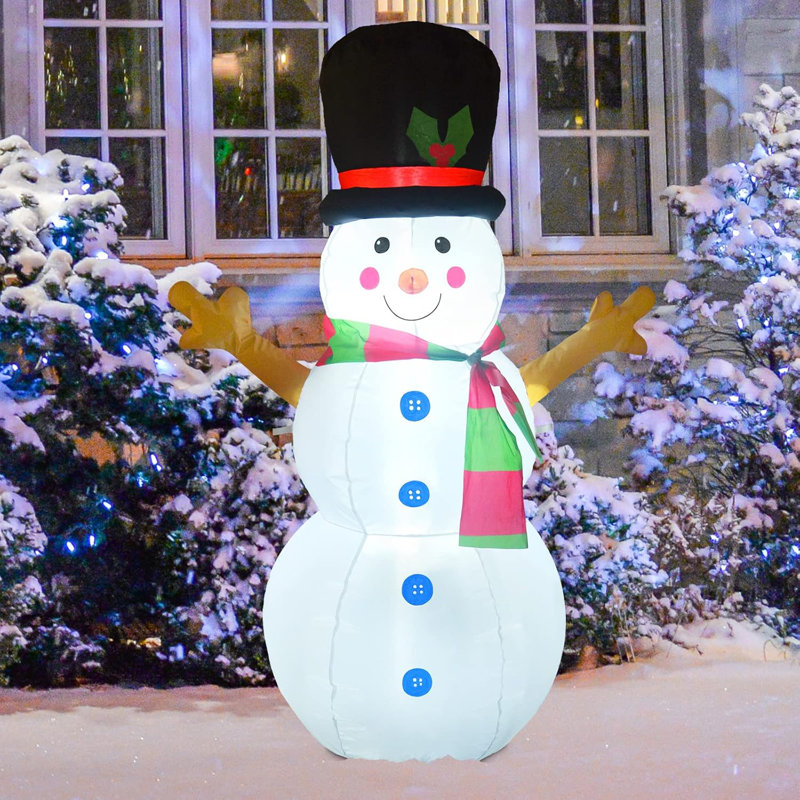The Holiday Aisle® Christmas Inflatables Snowman 4 FT | Wayfair