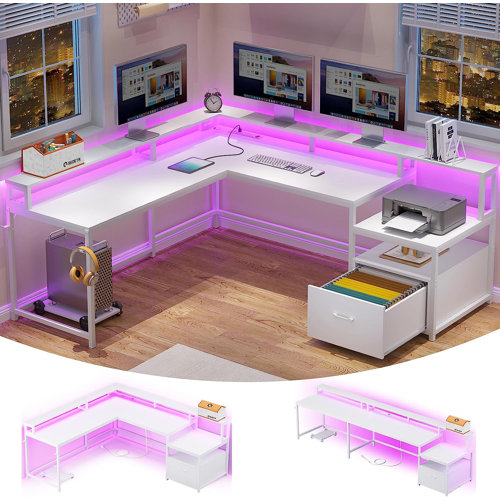 Latitude Run® L-Shaped Computer Desk & Reviews | Wayfair