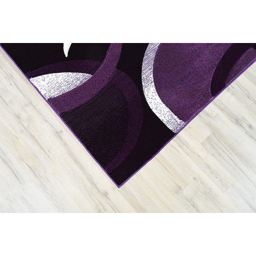 Ivy Bronx Mccampbell Performance Purple/Black Rug & Reviews | Wayfair