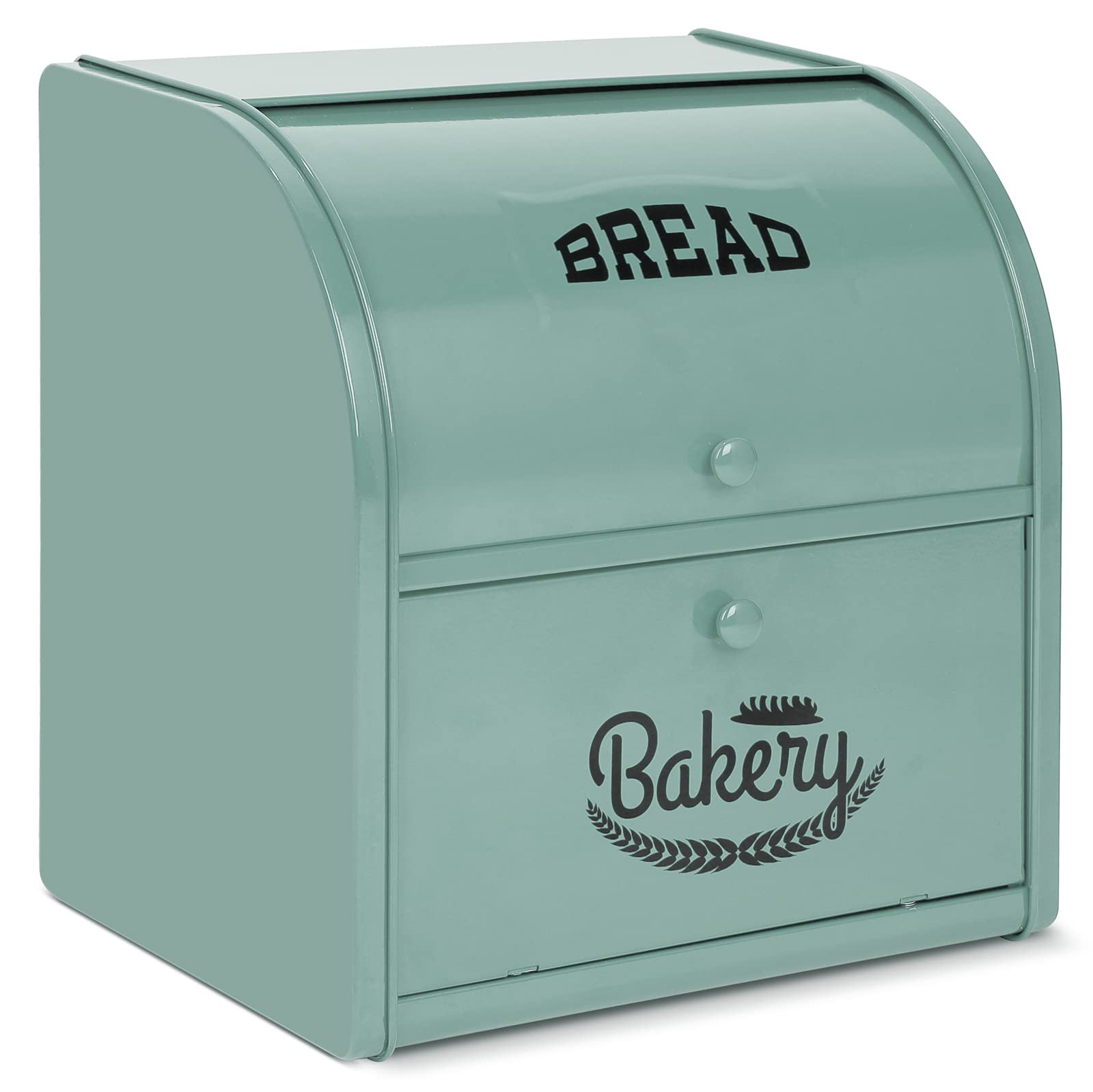 Gracie Oaks Camela 2-Tier Roll Top Stainless Steel Bread Box, Green ...