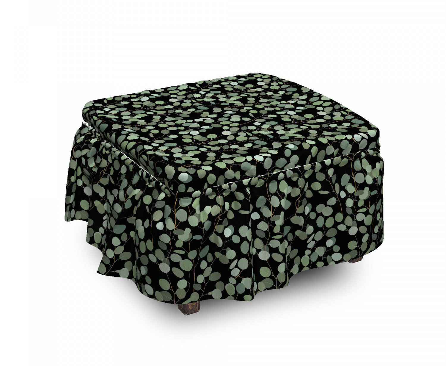 East Urban Home Exotic Foliage Hand Drawn Ottoman Slipcover | Wayfair