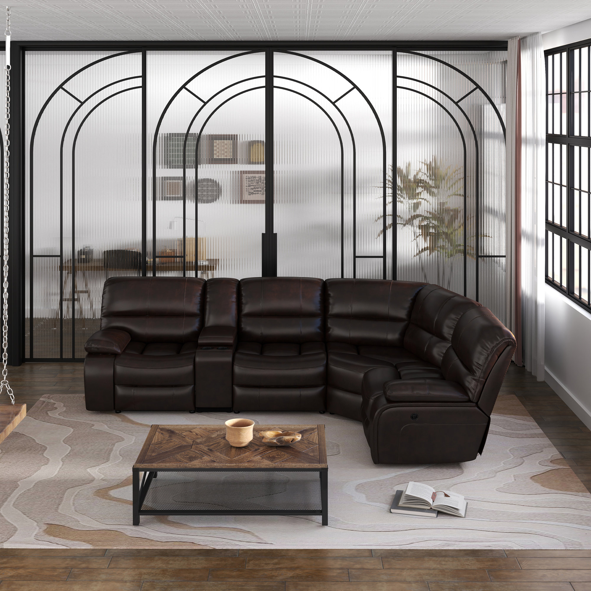 Latitude Run® Culbreth 5-Piece Modern Fancy Faux Leather Power And ...
