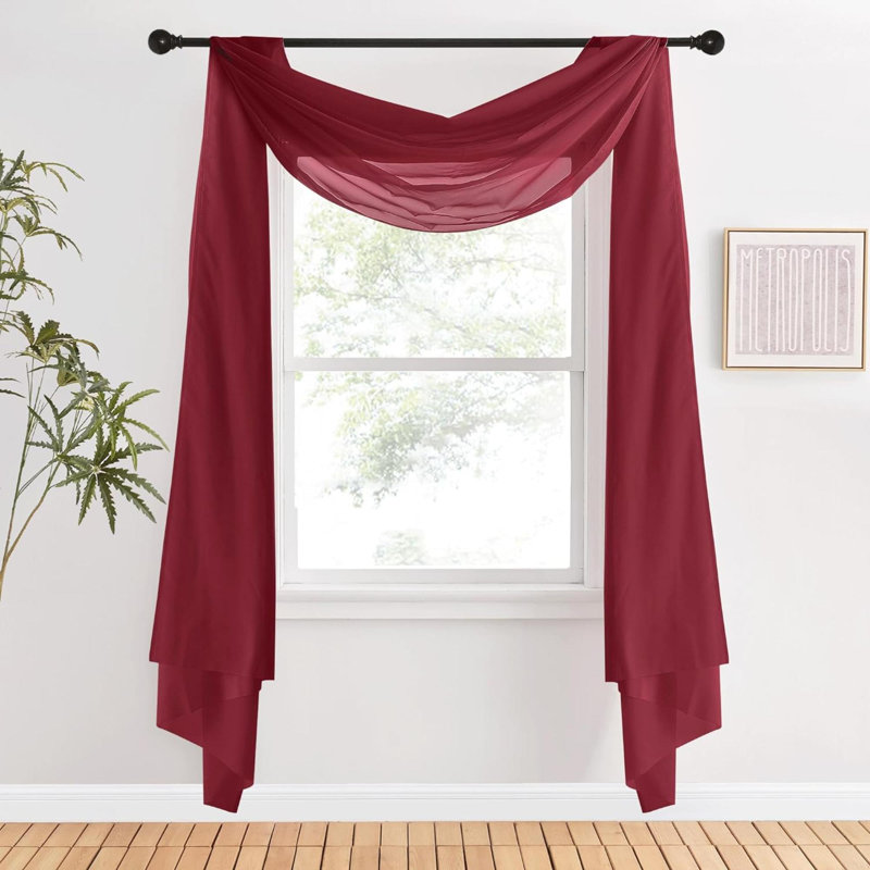 Red Barrel Studio® Sateia Sheer Window Scarf Panel | Wayfair