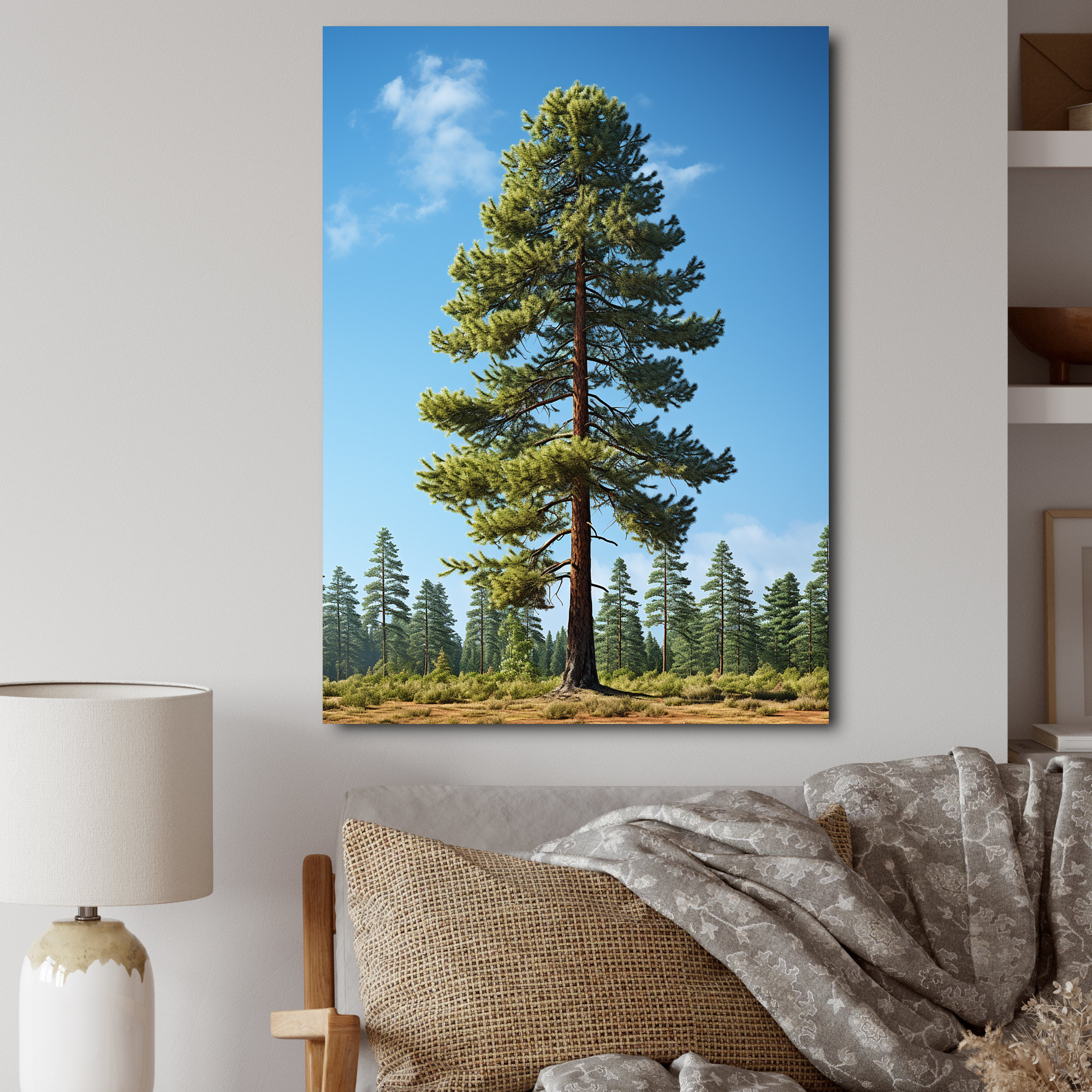 Red Barrel Studio® Proud Pine Tree II - Floral & Botanical Canvas Wall ...
