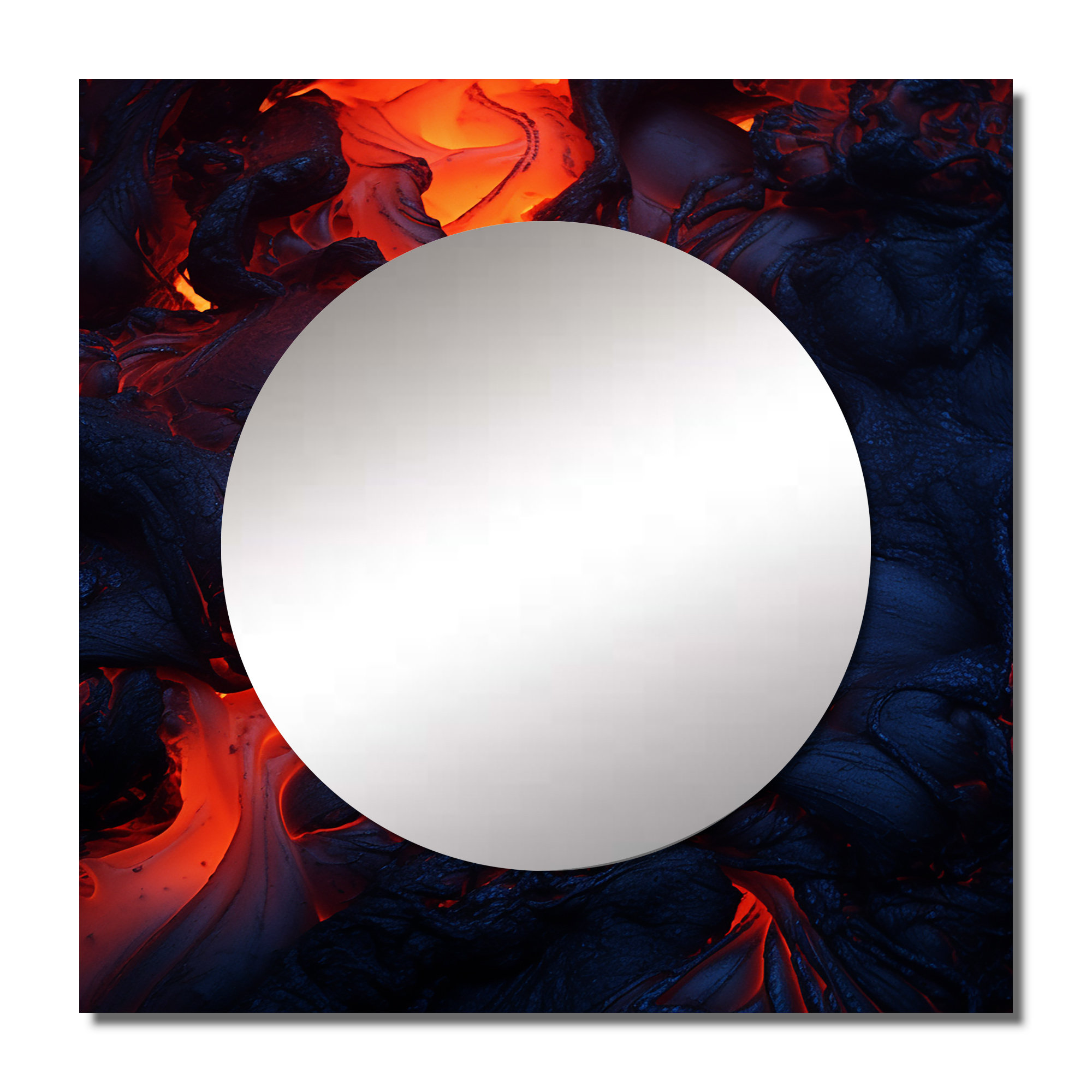 East Urban Home Nhien - Volcano Square Mirror For Wall Art Decor | Wayfair