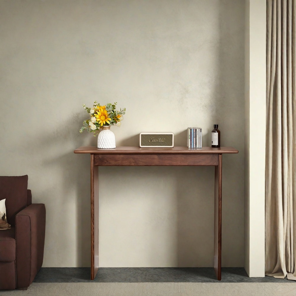 Ebern Designs Minimalist Modern Solid Walnut Hallway Table - Wayfair Canada