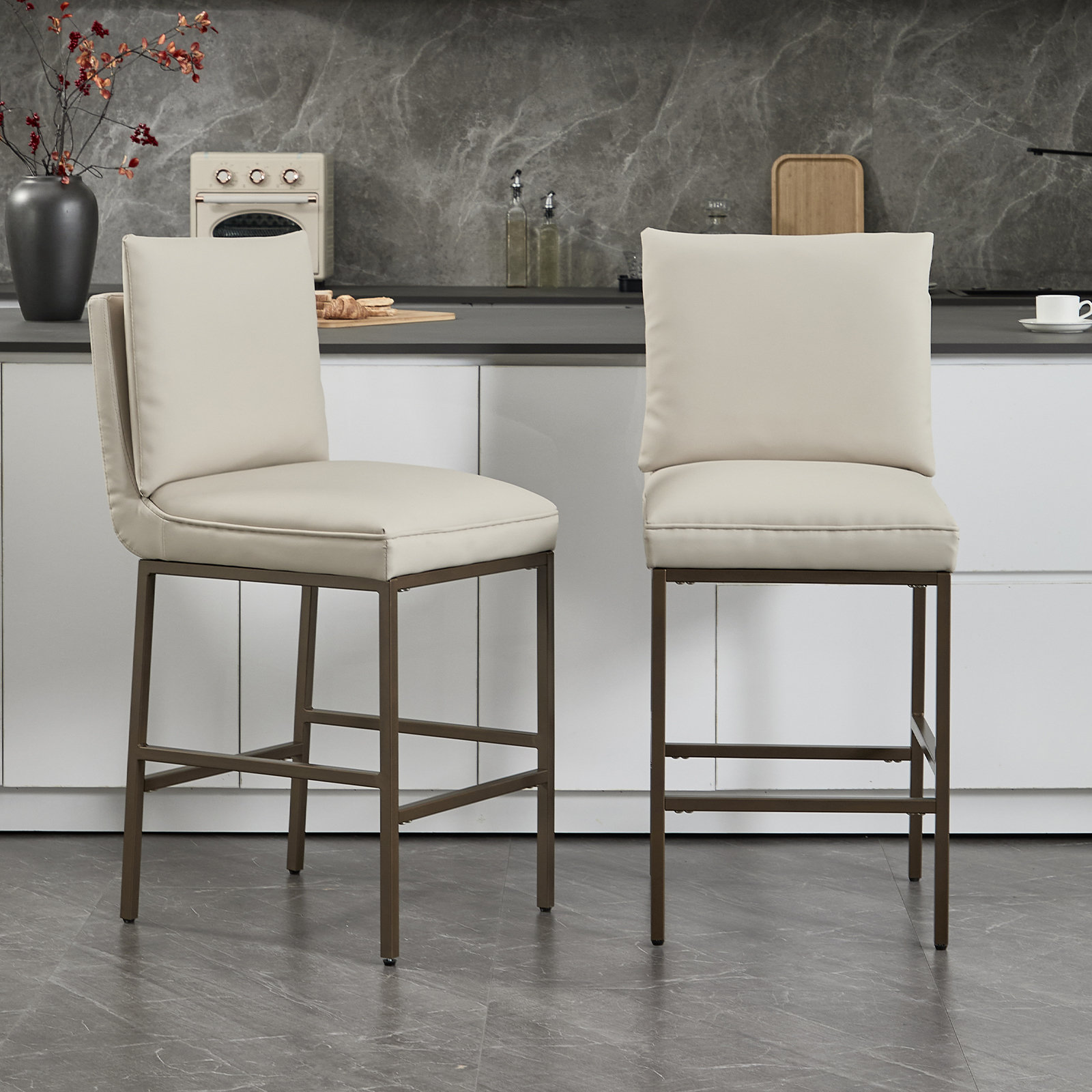 Latitude Run® Modern Bar Stools Upholstered Counter Stools With ...
