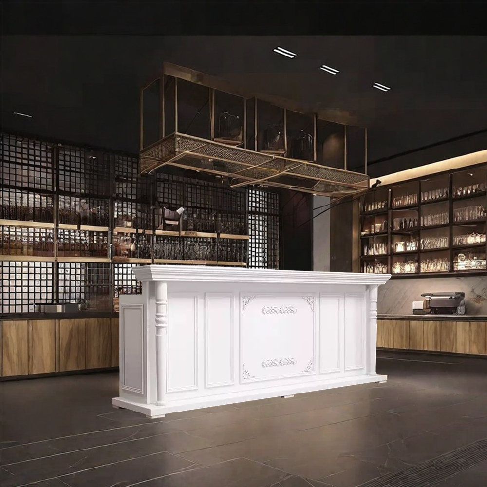 NBNKK Reception desk Rustic Reception Desk，Vintage Bar Counter，Reception Bar | Wayfair