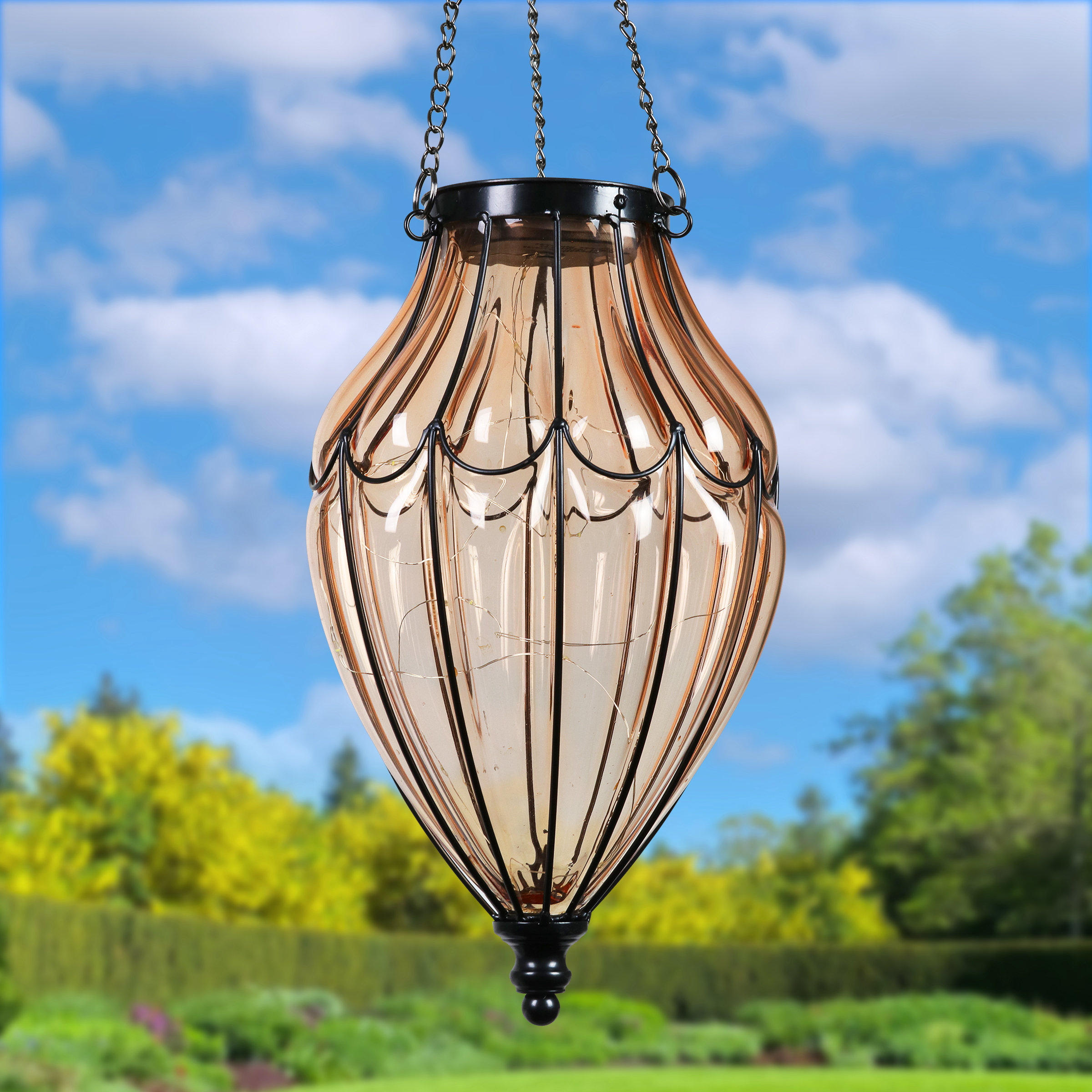 Exhart Solar Hanging Lantern with Waving Pattern & Reviews - Wayfair Canada