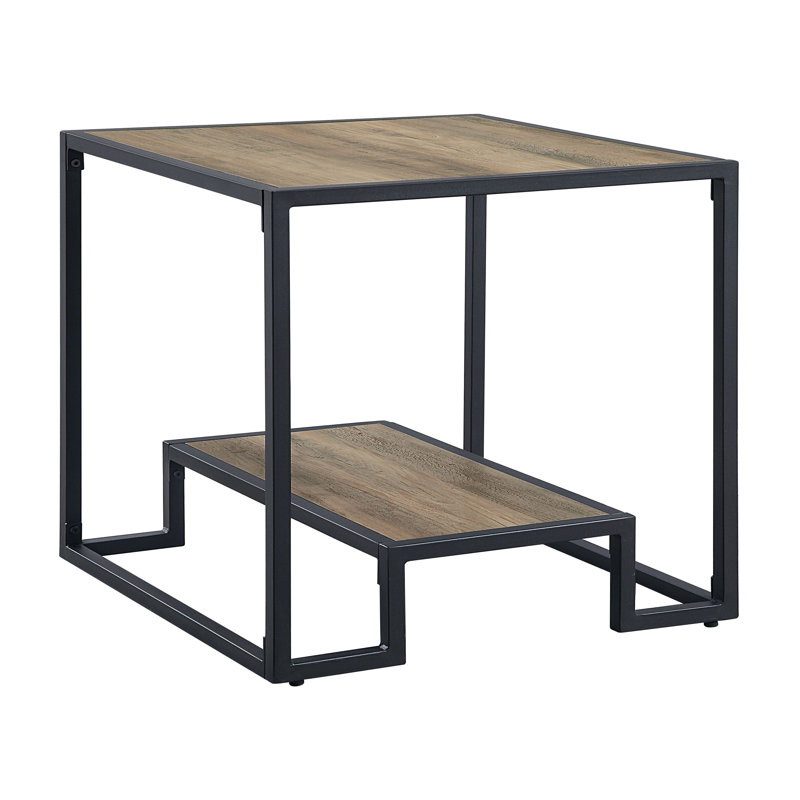 17 Stories Headland Square End Table in Black and Brown | Wayfair