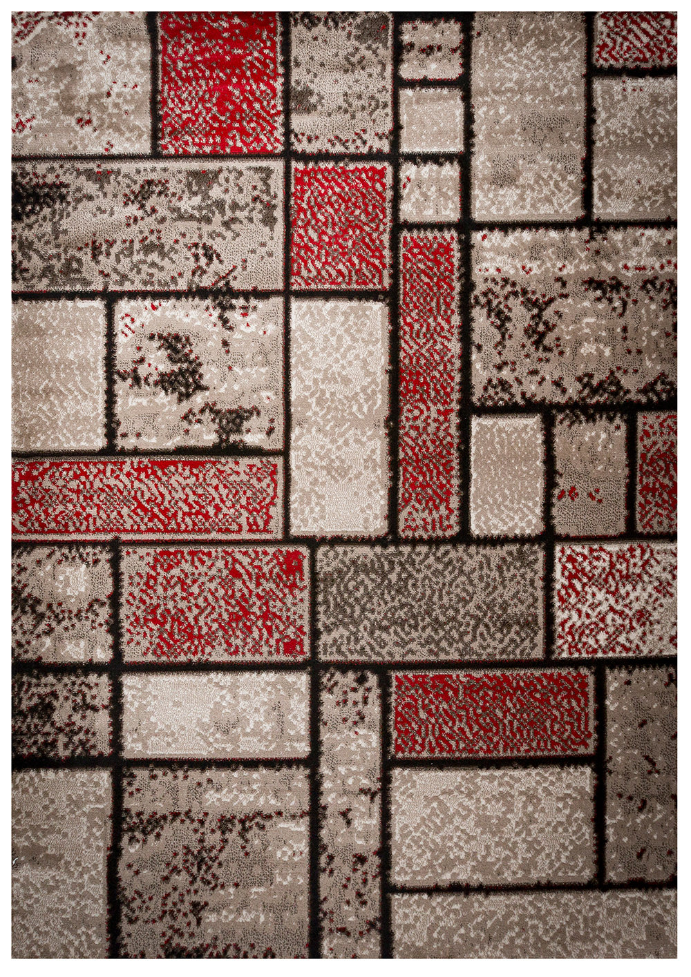 17 Stories Allman Power Loom Red/Gray Rug | Wayfair