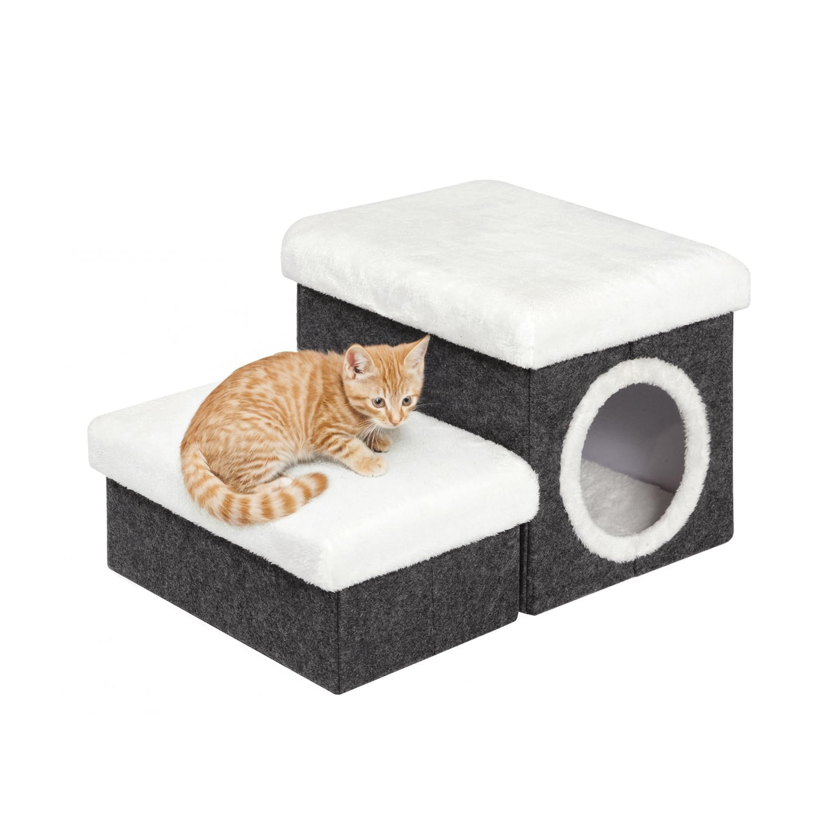 Latitude Run® Cat House Pet Stairs For Beds Sofa, Foldable Dog Steps 2 ...