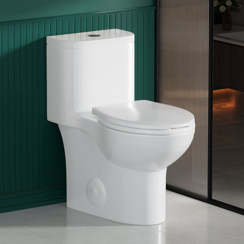 AKNIRL 17" Comfort Height Standard Toilet，Dual Flushing Modern ...