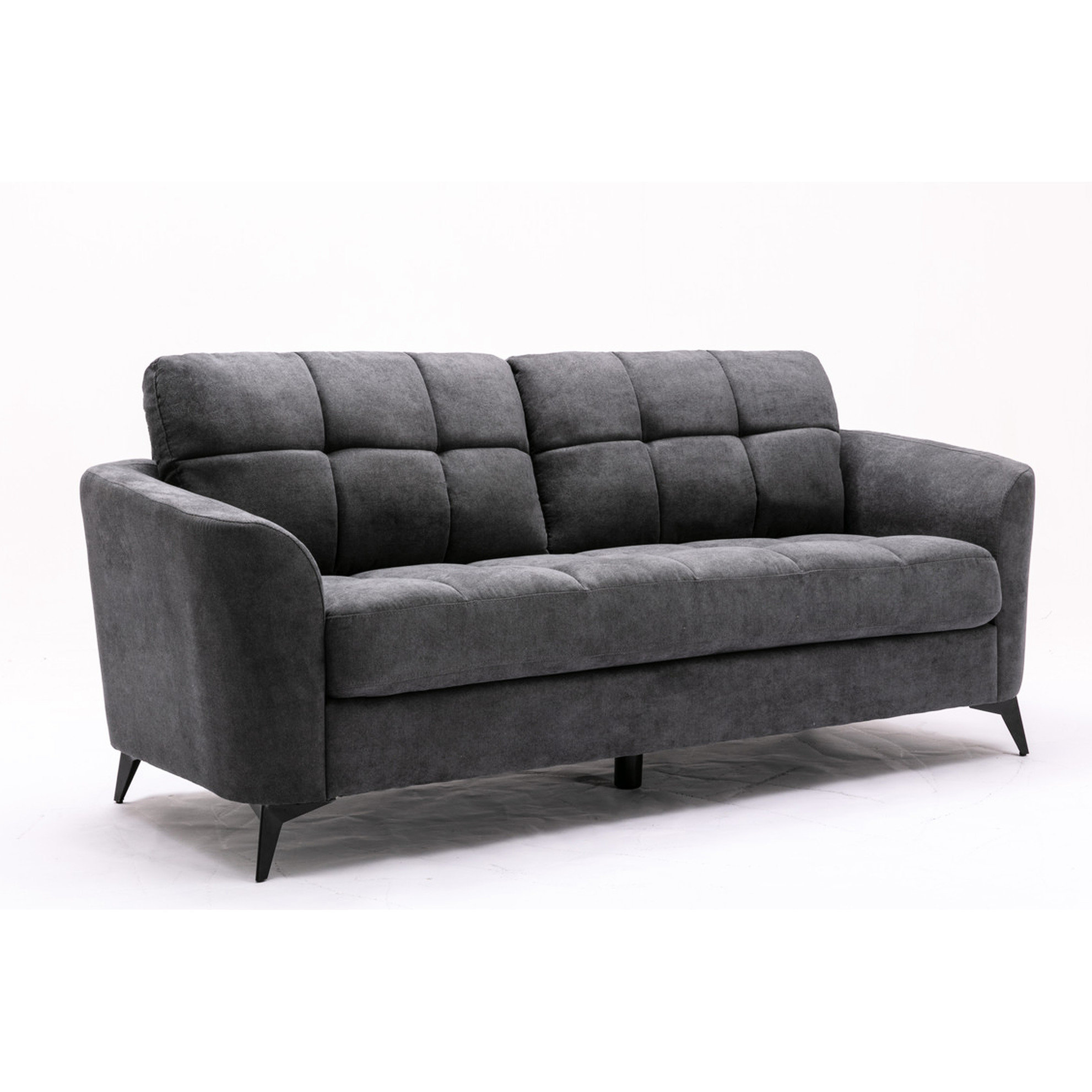 Everly Quinn Chair Living Room In Gray Velvet, Fascinating Cushion ...